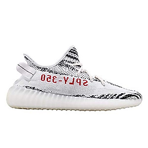 adidas Men's Yeezy Boost 350 V2, White/CORE Black/RED, 9.5 M US