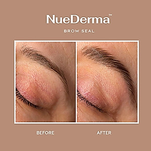 NueDerma - Brow Seal with Castor Oil - Clear Eyebrow Gel, Brow Wax, Waterproof Eyebrow Makeup, Brow Styling Wax for Feathered & Fluffy Brows - 1 OZ