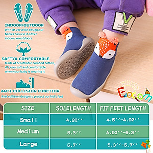 Baby Shoes Toddler Boys Girls First Walking Socks Shoes Non-Skid Slipper Indoor Floor Sneakers for Unisex Newborn Infants(Blue, Small)