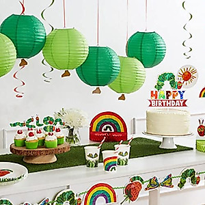 7PCS Set Fairy Tale Style Caterpillar Cake Topper-Fairy Tale Birthday Party or Baby Shower Party Hungry Caterpillar Decoration for Kids--SugarGera