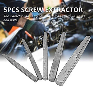 Straight Fluted Screw Extractor Set, 5 Pcs M4-M18 | 3/16-Inch to 5/8-Inch Easy Out Bolt Extractor Set for Broken Bolt Thread Repair, Carbon Stee