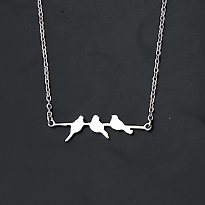 AKTAP Bird Necklace Birds on a Branch Necklace Three Little Birds Inspired Love Bird Jewelry