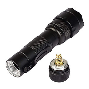 Skysted WF-502B Single Mode 1200 Lumen Mini Portable Tactical Clip Handheld Flashlight Torch Lamp,for Outdoor Sports and Indoor Activities (Camping, Hiking, Hunting, etc.) (Black)