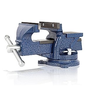 FAHKNS 4" Bench Vise, Workbench Vice Heavy Lock Down Duty Clamps Precision, 4.13" Jaw Width 360° Swivel Base CNC Vise for Woodworking Milling Machine Drill Press
