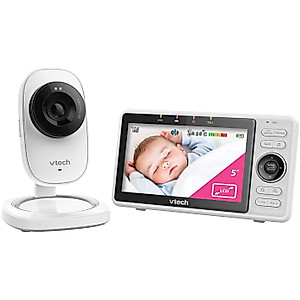 VTech RM5752 Wi-Fi 1080p HD Video Monitor with Remote Access, White (Renewed)