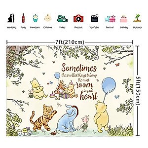 Classic Bear and Friends Photography Backdrop Newborn Baby Shower Decoration Background Boys Girls Birthday Party Backdrop Studio Props 7x5ft