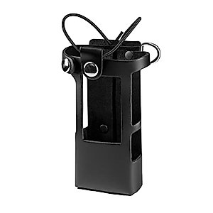 Radio Case Two Way Radio Holder Leather Holster with Adjustable Elastic Band Fits for Motorola APX 6000/6000XE or 8000/8000XE (Model 1.5) Black