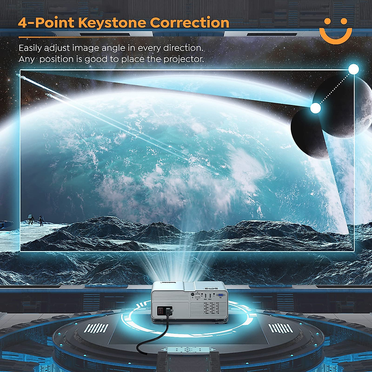 YABER Pro U10 5G WiFi Bluetooth Projector Full HD 1080P Projector Carry Bag Included Support 4K, 4D/4P Keystone&Zoom, Home Theater&Outdoor Video Projector for iOS/Android/PC/PPT/PS5