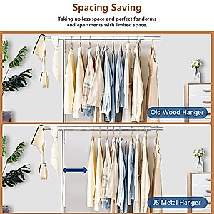 DEDU Wooden Hangers Lightweight 24 Pack, Coat Hangers for Closet Space Saving, Slim Suit Hangers Wood with Soft Rubber Non Slip Strip for Wamisole, Wedding Dress, Sweater (Natural Finish)