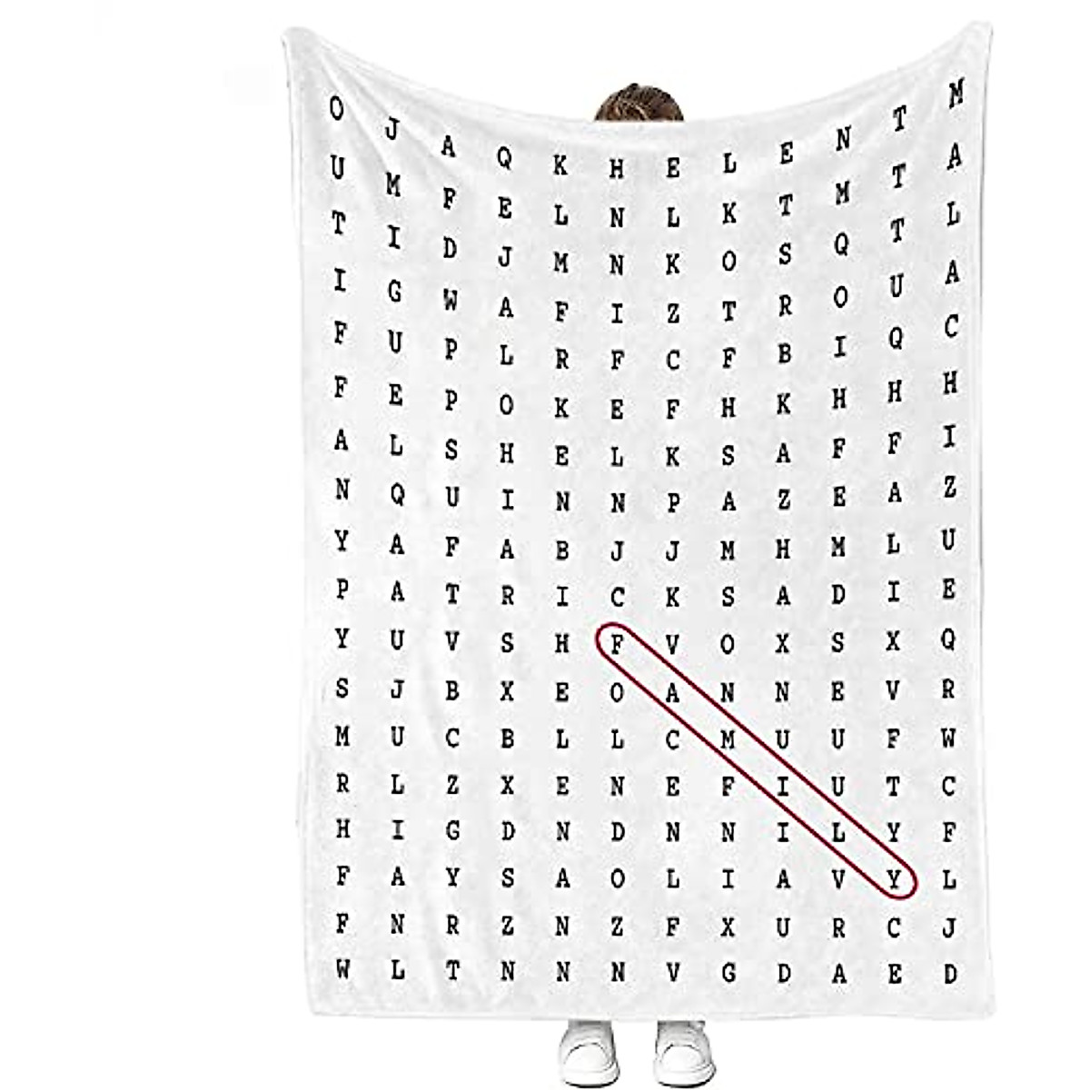 Personalized Custom Word Search Blanket, Soft Woven Throw Blanket, Crossword Puzzle Blanket, Unique Gifts for Family, Friends, Co-Workers On Birthday, Anniversary, Christmas