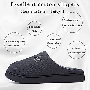 landeer Women's and Men's Memory Foam Slippers Casual House Shoes (DarkGray,Women7-8/Men5-6)