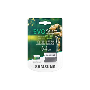 SAMSUNG EVO Select 64GB microSDXC UHS-I U1 100MB/s Full HD & 4K UHD Memory Card with Adapter (MB-ME64HA)