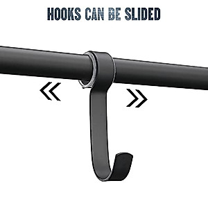 Yescom Foldable Towel Rack with Towel Hooks and Adjustable Towel Bar for Bathroom Wall Mounted 24 Inch 304 Stainless Steel Shelf Matt Black