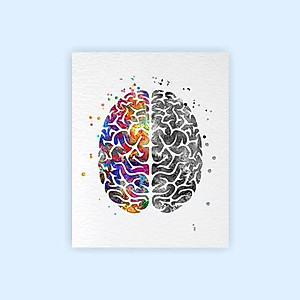 Dignovel Studios 8X10 Unframed Brain Creativity Inspiration Watercolor Art Print Poster Housewarming Wall Giclee Office Home Decor DN526