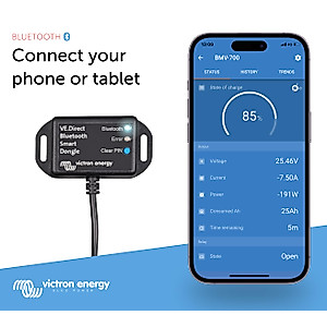 Victron Energy VE.Direct Smart Dongle (Bluetooth) - Wireless Monitoring for BMV & MPPT - Compatible with iOS & Android via VictronConnect App