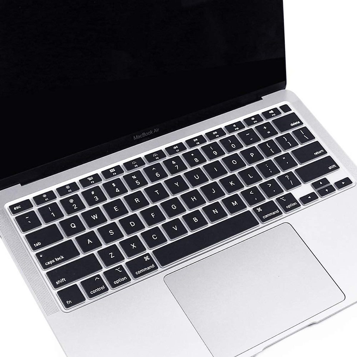 ProElife Ultra Thin Keyboard Cover Skin for 2021-2020 MacBook Air 13 Inch Model A2337 Apple M1 Chip A2179 (U.S Layout) with Touch ID Accessories Keyboard Silicone Protective Skin (Black)