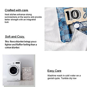 10 Year Old Boy Birthday Gift, Super Soft and Warm Happy Birthday Blanket, Digital Heartwarming Sentences Creative Design Ideal Gifts for 10th, 50"x60"