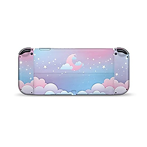 Tacky Design Clouds skin Compatible with Nintendo Switch OLED Skin - Premium Vinyl 3M Blue kawaii Nintendo Switch OLED Stickers set - Switch OLED Skin for Console, Dock, Joy Con Wrap - Decal Full Wrap