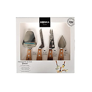 BOSKA Stainless Steel Cheese Knife Set - Mini Geneva For All Types of Cheese - Multi-Functional Cheese Slicer - Handheld Slicer - Silver Non-Stick - Dishwasher Safe - For Kitchen Cooking