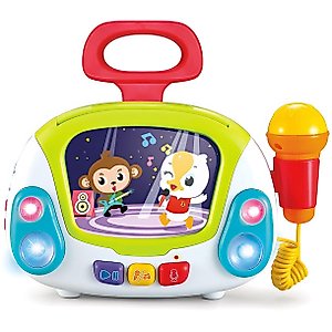 Musical Toys Jukebox Karaoke Singing Machine | Baby Music Story Time Box w/Microphone | Player with Recording & Voice Changing Function | Early Development Educational Toys for Kids