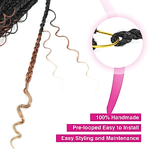 12inch Goddess Box Braids Crochet Hair Crochet Box Braids Curly Ends 3X Bohemian Crochet Box Braids Hair Synthetic Crochet Hair Extensions