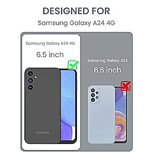 Dretal for Samsung A24 4G Case, Galaxy A24 5G Case with Slide Camera Cover + [2PCS] Tempered Glass Screen Protector, Military Grade Shockproof Protective Cover Built Finger Ring Kickstand (Black)