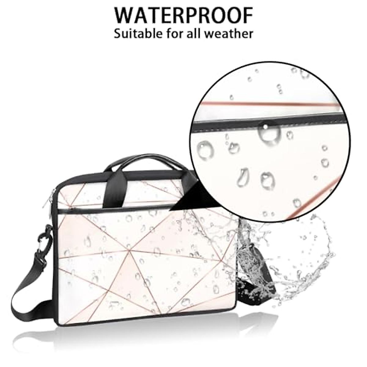 Geometric Brick Laptop Computer Bag Waterproof Shoulder Messenger Bag 13-15 inch Durable Laptop Tote Bag with Shoulder Strap Handle Lightweight Crossbody Briefcase