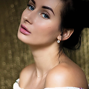 LINKTION Gold Earrings for Women Trendy, 14k Gold Hoop Plated Drop Dangle Earrings for Women Mens and Teacher, Ear Buds Cute Hypoallergenic Earrings Ear Studs Lightweight Jewelry Gift