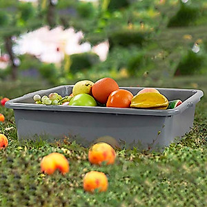 Farmoon 22L Commercial Bus Tub, Large Grey Wash Basin Tote Box, 4 Packs