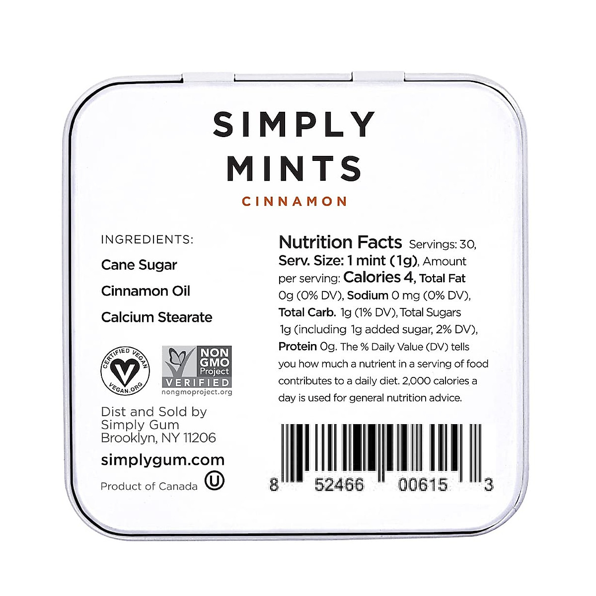 Simply Gum Breath Mints (Cinnamon, 1.1 Ounce (Pack of 6))