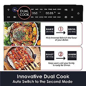 32 QT Digital Toaster Oven Air Fryer Combo, AUMATE by Kitchen in the box Convection Oven Countertop, 19-in-1 Smart Airfryer, Pizza Oven, Toast Bake and Broil, Rotisserie, 7 Accessories, 1800W