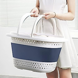 COFSODI Plastic Collapsible Laundry Basket - 23L(6 Gallon) Foldable Portable Laundry Hamper with Handles, Pop-up Storage Container/Organizer for Laundry, Car trunk, Camping, Indoor and Outdoor