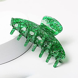 Christmas Hair Claw Clips for Women Girls Green Gold Hair Clips Cute Rhinestone Red Hair Claws Christmas Hair Accessories