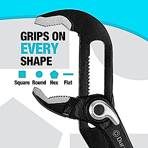 DURATECH Groove Slip Joint Set, Water Pump Pliers Set, V-Jaw Tongue and Quick Release Plumbing Pliers, 8-inch, 10-inch, 12-inch, CR-V Steel, Organized in Pouch