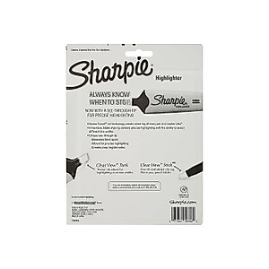 SHARPIE Highlighter, Clear View Highlighter with See-Through Chisel Tip, Stick Highlighter, Assorted, 8 Count
