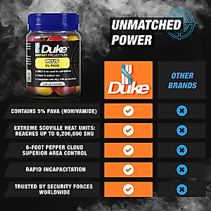 Duke Plus 68 Caliber Self Defense Balls - Non Lethal 68 Cal Ammo, Pepper Spray Paintballs, Pepper Spray Ammo, Defense Spray Projectile, Pepperspray Rounds, Pepper Gas Spray Rounds - 25 Count - 5% PAVA