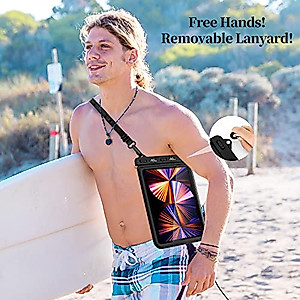 MoKo Waterproof Tablet Case Compatible with Fire HD 10, iPad 10th, iPad Pro 11 2022, iPad Air 5/4/3/2, iPad 10.2/9, Galaxy Tab S6/S7, Tab A 10.1, Stand Holder Dry Bag for Bathroom Kitchen Stand Pouch