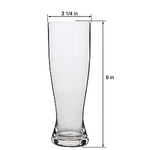 Lily's Home Unbreakable Classic Beer Pilsner Glasses Made of Shatterproof Tritan Plastic and Ideal for Indoor and Outdoor Use, Reusable – Set of 4, 18 Ounces