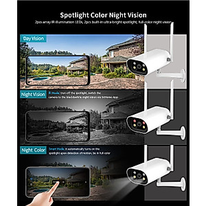 EVERSECU 2K/4MP 2.4G&5G Dual Band WiFi Outdoor IP Bullet CCTV Camera, Support Cloud and TF Card Storage, Two Way Audio, Weatherproof Smart Motion Spotlight Full Color Smart Night Vision