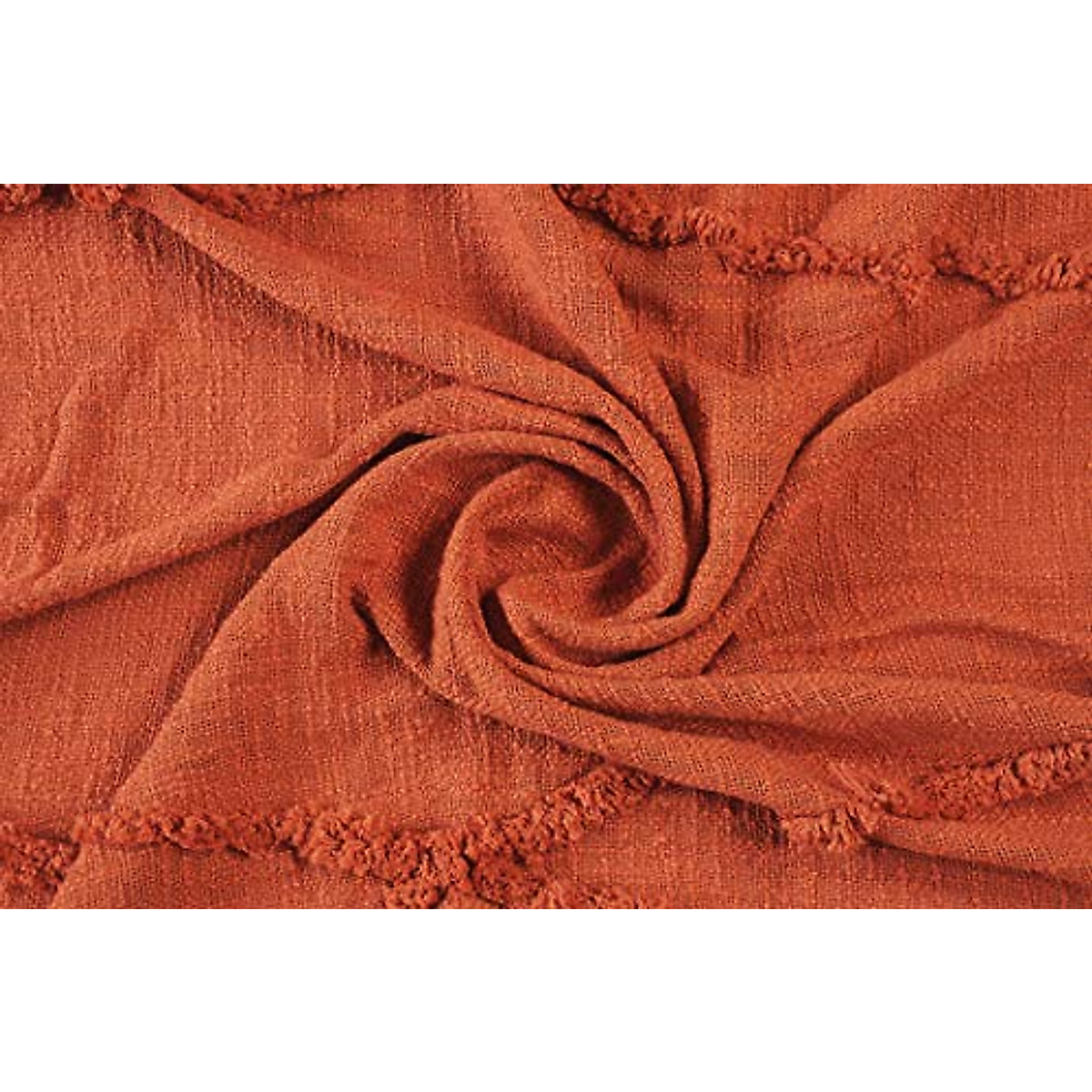 LR Home Bohemian Basics Decorative Diamond Tufted Cotton Throw Blanket