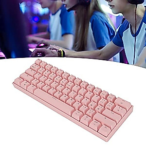 Kafuty-1 Mechanical Gaming Keyboard 60%, 61 Keys RGB Backlit Mini Ergonomic Wireless/Wired Bluetooth Keyboard, for PS4 PC Mac Gamer, Typist, Travel (Green axis)