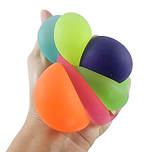 Set of 6 Smaller 1.5" Sugar Balls - Thick Glue/Gel Stretch Ball - Ultra Squishy and Moldable Slow Rise Relaxing Sensory Fidget Stress Toy