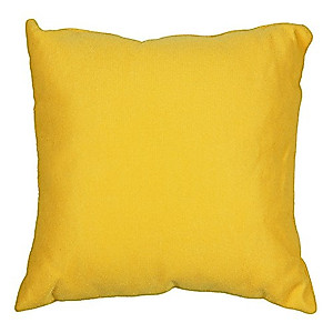 Cortesi Home Aimee Decorative Soft Velvet Square Accent Throw Pillow with Insert, 16" x 16", Yellow