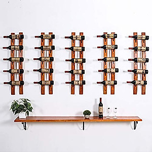 Wall Mounted Wine Rack Barrel Stave Hanging Wine Rack ，5/6/8 Bottle Barrel Stave Wooden Wall Mounted Wine Rack， Wine Bottle Holde Wall Mounted Wine Rack for Home (Size : 150 * 19.5