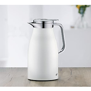 ALFI Thermos Flask, Stainless Steel Plastic Glass, Coconut White, 1 Litre