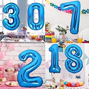 Number 4 Balloon 40 Inch Large Size Blue Jumbo Digit Mylar Foil Helium Blue Balloons for 4th Birthday Party Number 4 14 40 Balloons 4 Years Birthday Party Decorations for Kids four Years Decorations