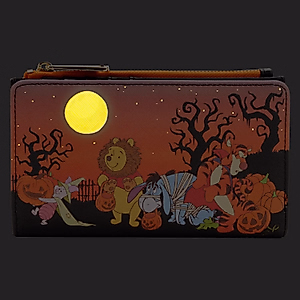 Loungefly Disney Winnie the Pooh Halloween Group Glow-in-the-Dark Flap Wallet