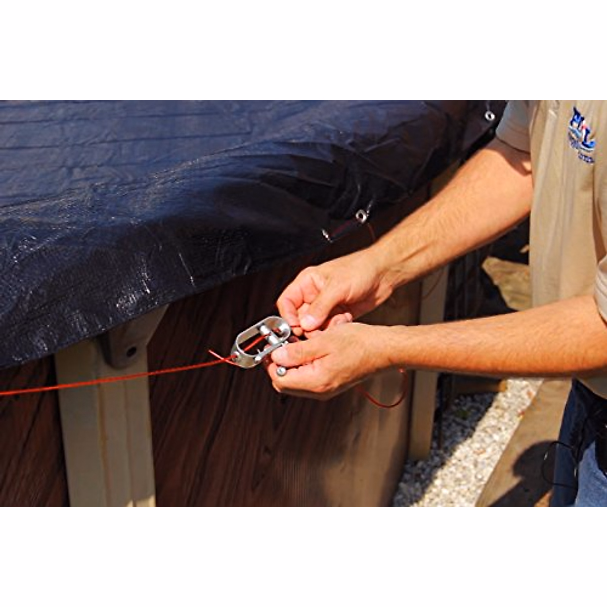 Buffalo Blizzard Deluxe Winter Cover for 33-Foot Round Above-Ground Swimming Pools | Blue/Black Reversible | All Covers Include 3-Feet of Overlap Material for Secure Installation to Measure 36-Feet