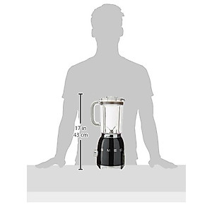 Smeg BLF01BLUS 50's Retro Style Aesthetic Blender (600 W Motor), Black