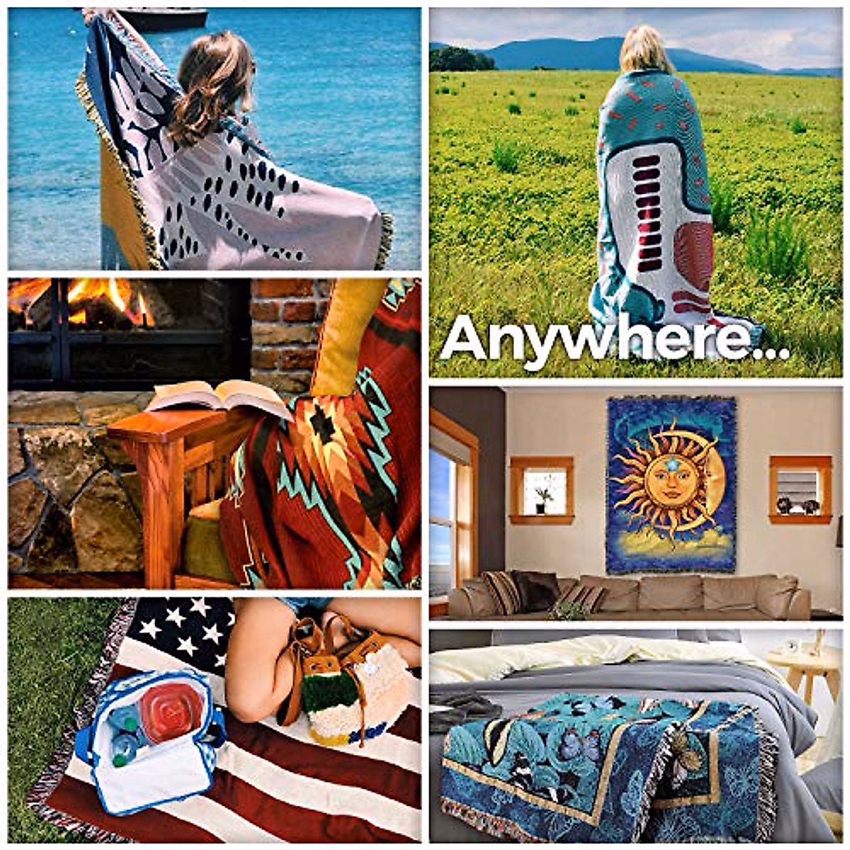 Pure Country Weavers The Seasons Vintage Fine Art Poster Blanket by Alphonse Marie Mucha - Gift Tapestry Throw Woven from Cotton - Made in The USA (72x54)